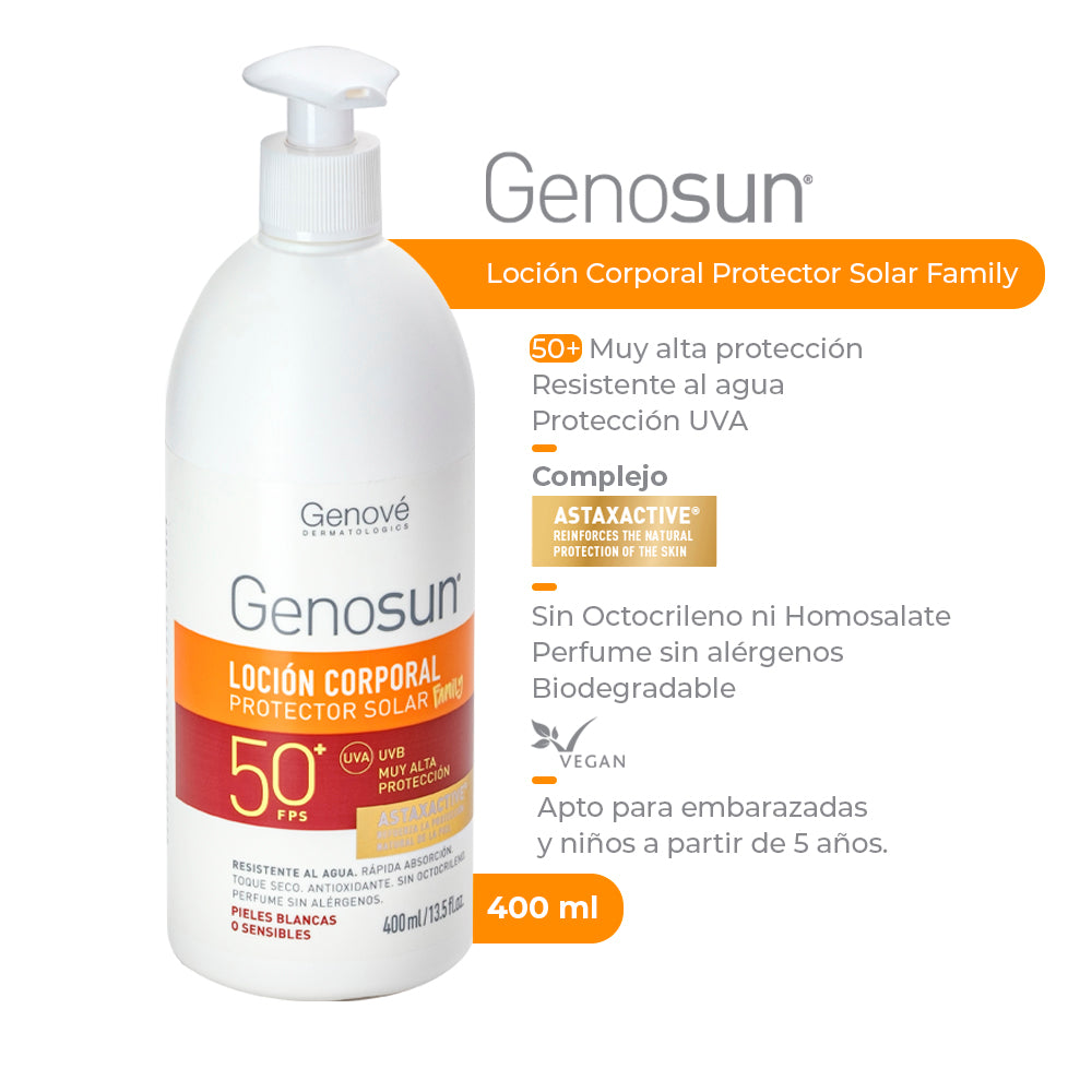 Genosun® Loción Corporal Protector Solar Family SPF 50+ – Farmacare